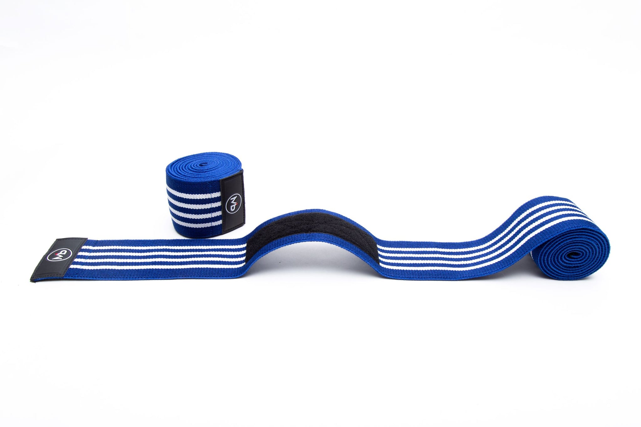 MAXbarbell Essentials Knee Wraps - Blue/White – MAXbarbell LLC